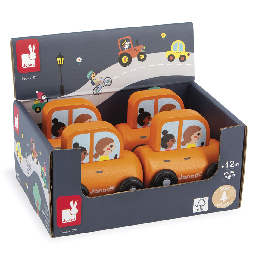 Janod - Family Car POS (x4) | Bright Wonders- Bright Wonders